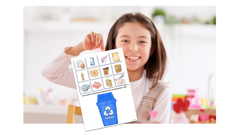 Waste Sorting Busy Book Printable Game, Trash Sorting Activity ...