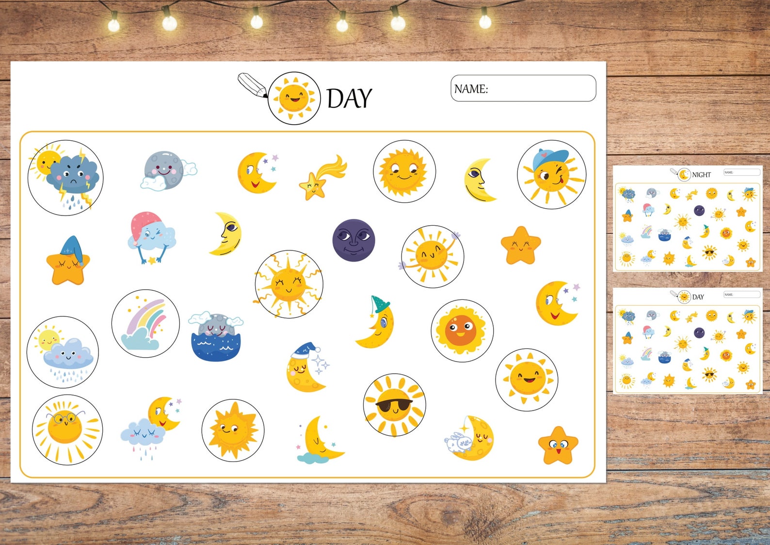 Day and Night Preschool Toddler Activities, Busy Binder,homeschool ...