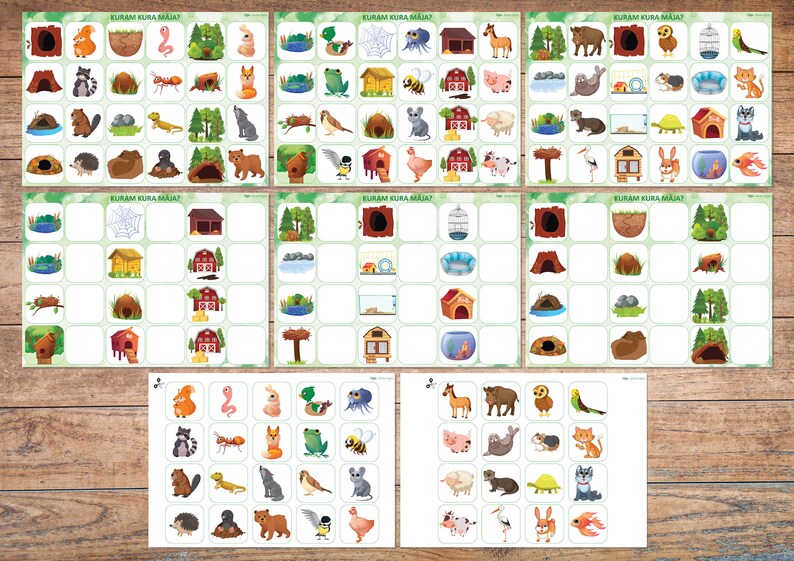 Animals and Homes Matching Activity, Who Lives Here? Associations - Etsy