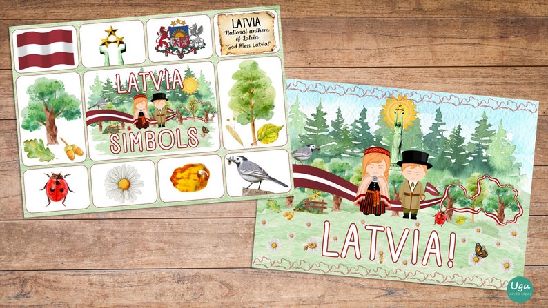 LATVIJA, LATVIA, A3 Posters, Symbols of Latvia - Etsy