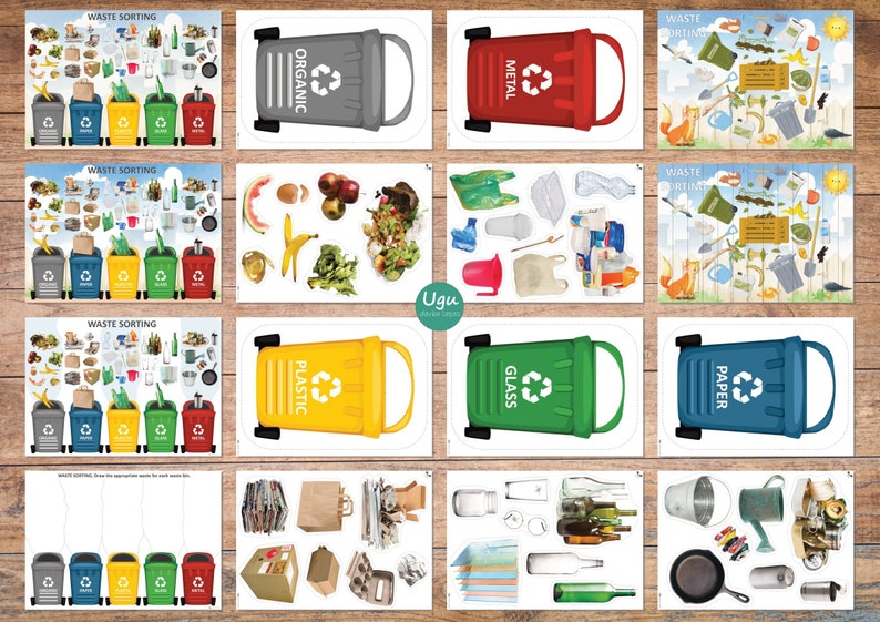 Earth Day, Waste Sorting Busy Book Printable Game for Toddlers, Trash ...