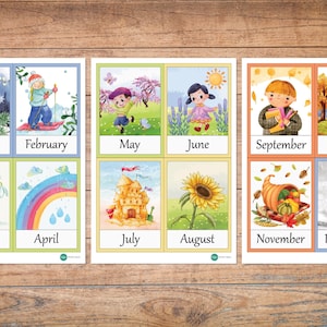 Months of the Year Cards and Poster. Digital Download. - Etsy