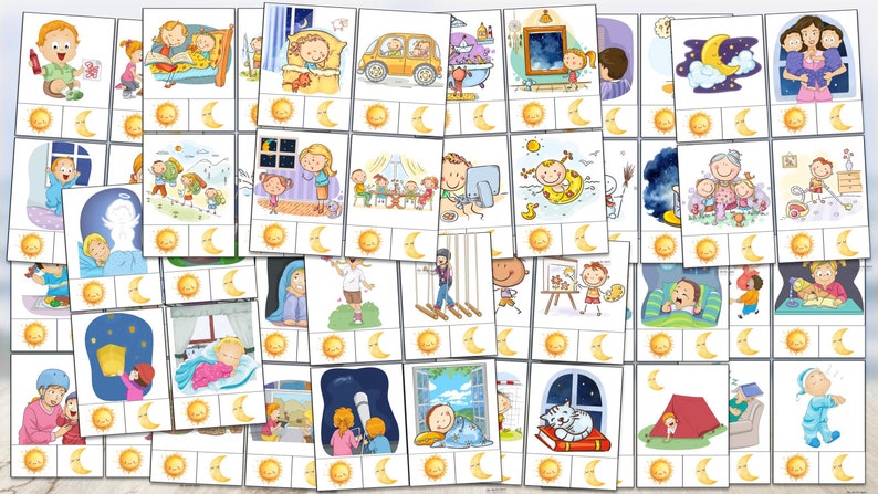 Day and Night Peg Game: Preschool Sorting Activity (PDF Pattern) - Etsy