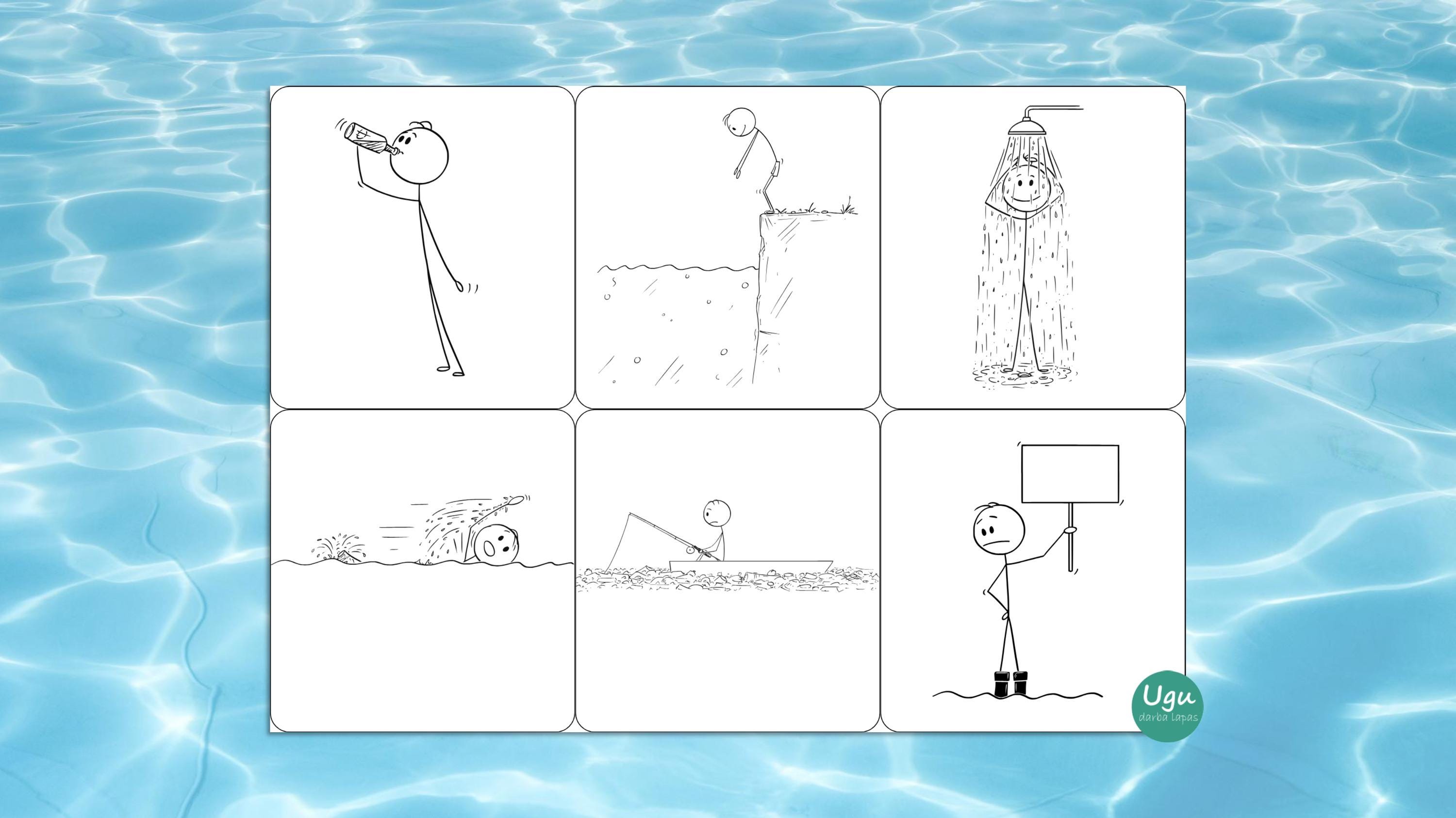 Water-themed Coloring & Storytelling Cards for Kids, World Water Day ...