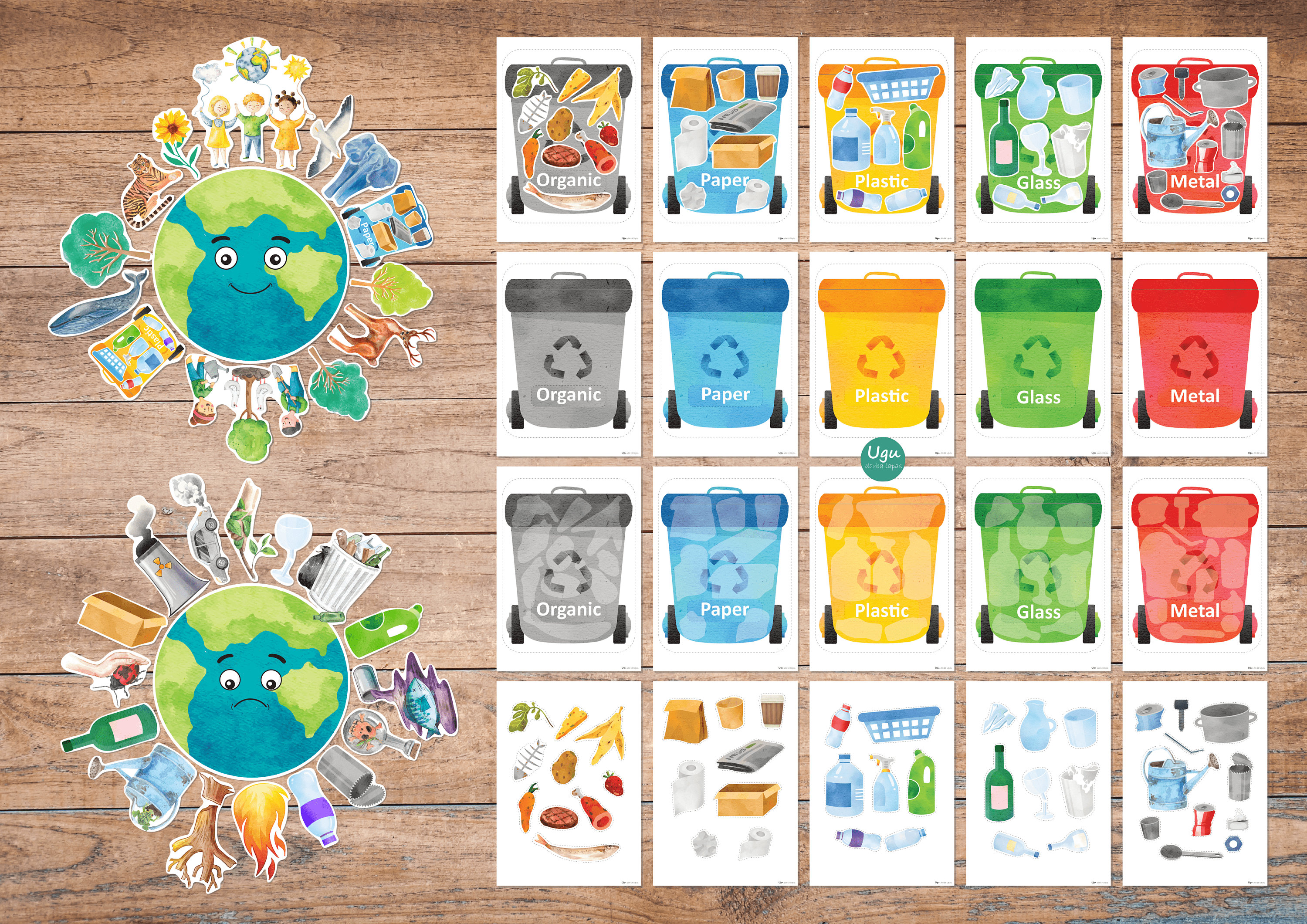 Earth Day Recycle Sort,waste Sorting Busy Book Printable Game,trash ...