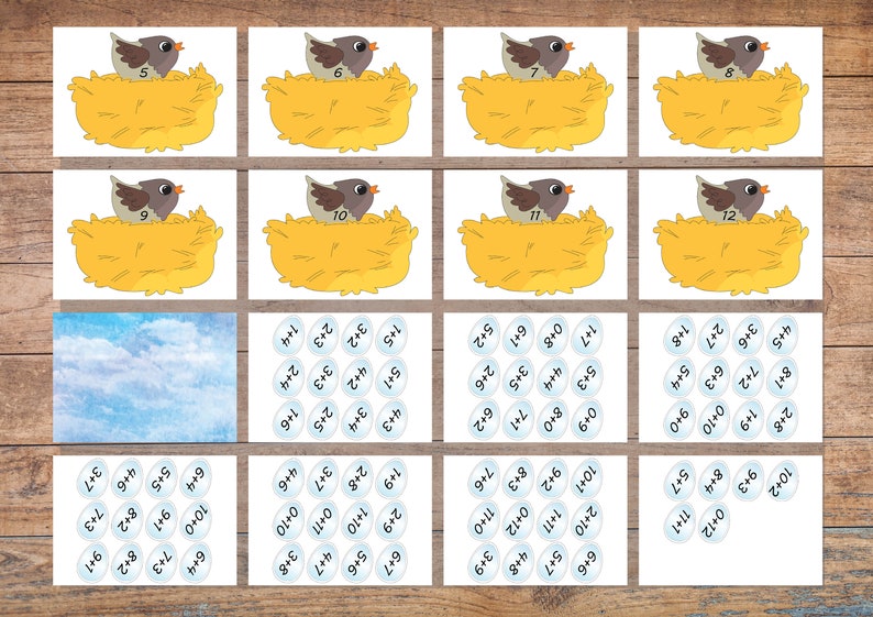 Bird Nest Addition,seasonal Math Activity,spring Themed Math Centers ...