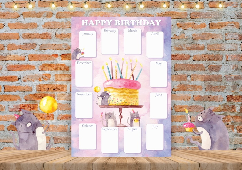 Birthday Tracker Printable Template Birthday Planner - Etsy