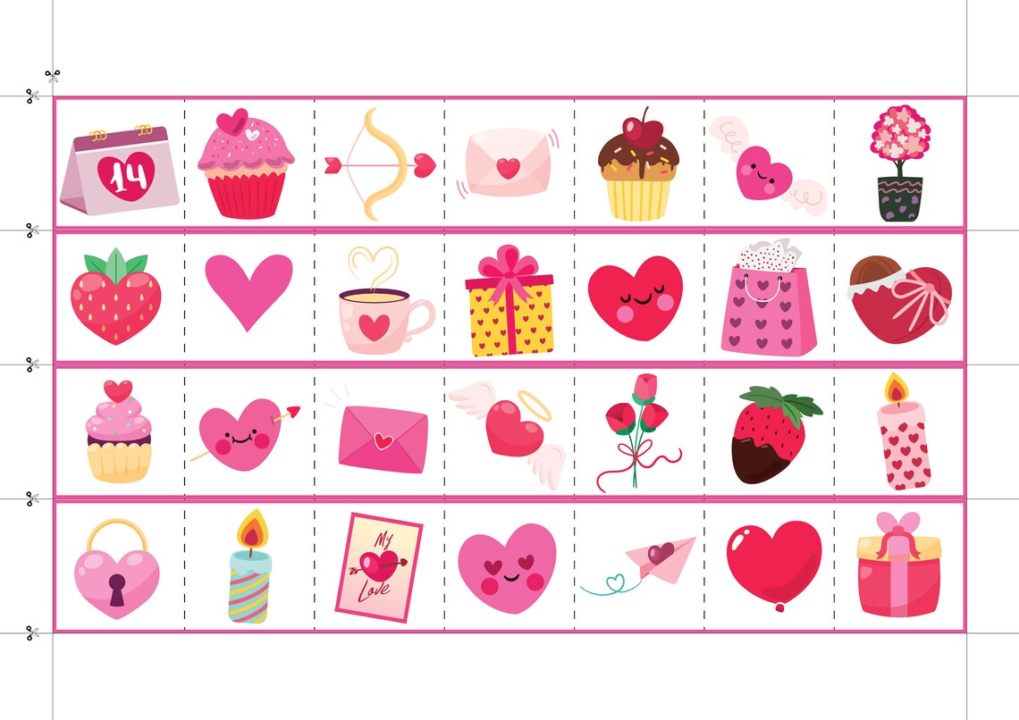 Valentine's Day Scissor Strips. Cutting Skills Activity. Preschool ...