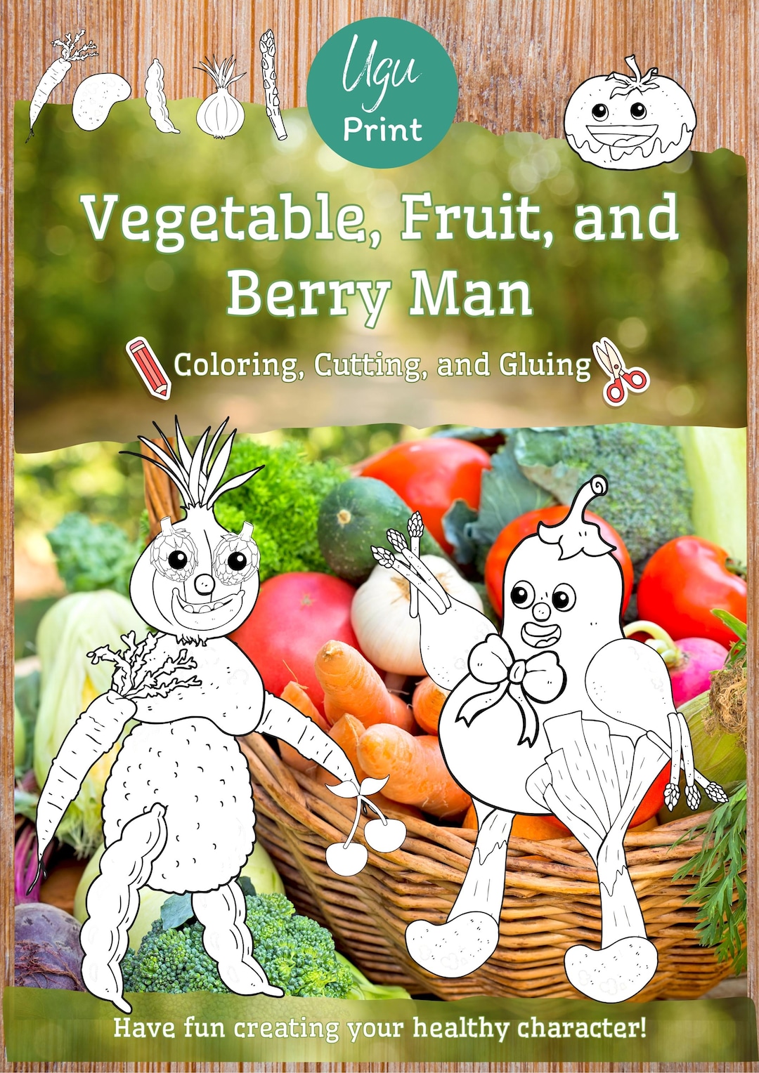 Vegetable Man, Vegetables Activity, Vegetables Craft, Cut and Glue ...