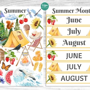 Months of the Year & 4 Seasons Printable, 4 Seasons, Spring Summer ...