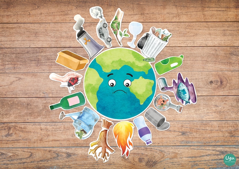 Earth Day Recycle Sort,waste Sorting Busy Book Printable Game,trash ...