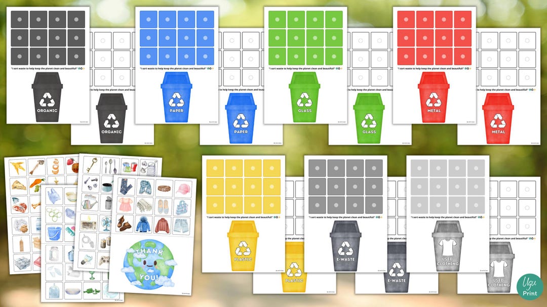 Waste Sorting Busy Book Printable Game, Trash Sorting Activity ...