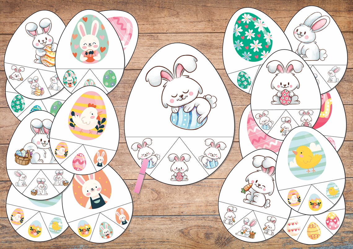 Easter Themed Clip Cards, Easter Sorting Game - Etsy