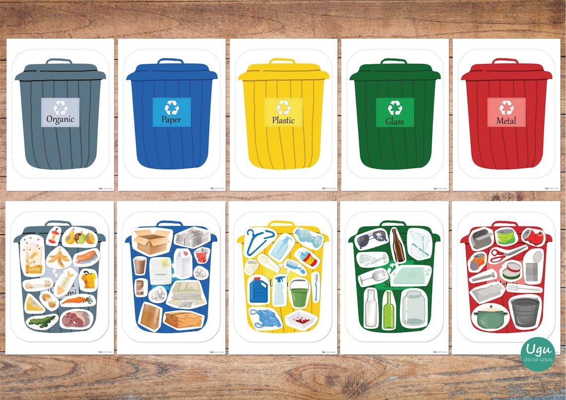 Waste Sorting Busy Book Printable Game,trash Sorting Activity Worksheet ...
