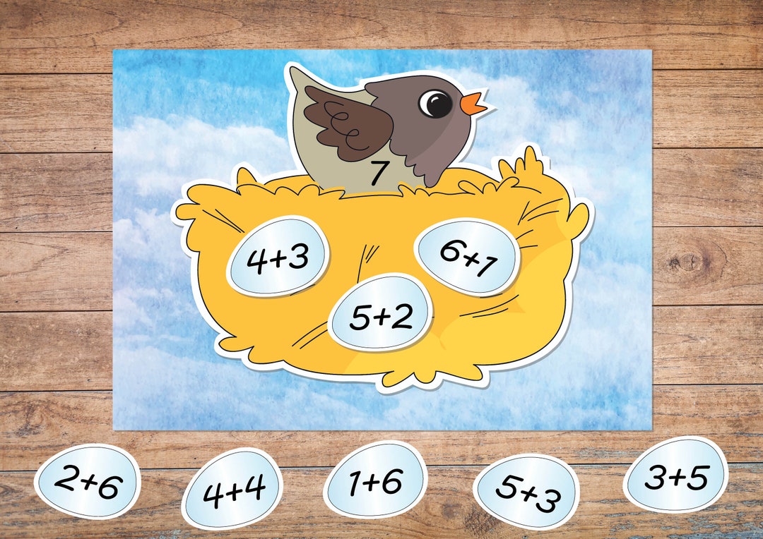 Bird Nest Addition,seasonal Math Activity,spring Themed Math Centers ...