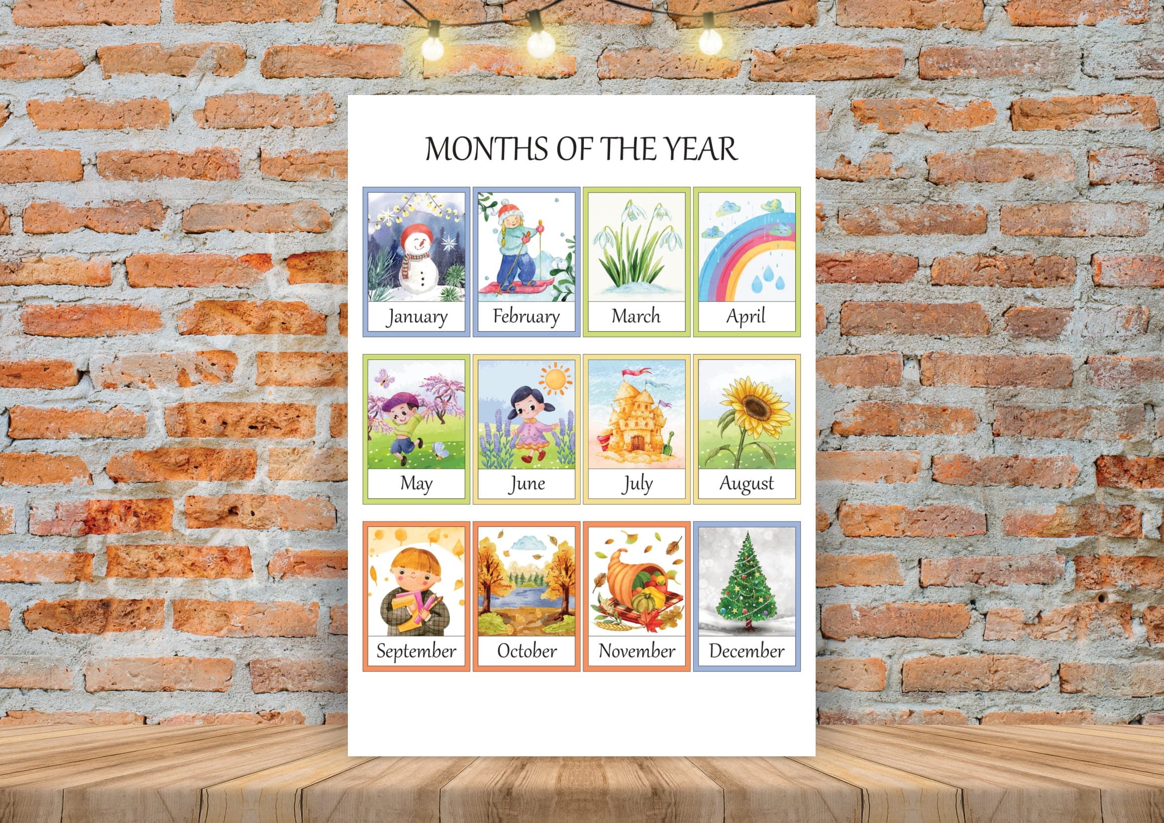 Months of the Year Cards and Poster. Digital Download. - Etsy