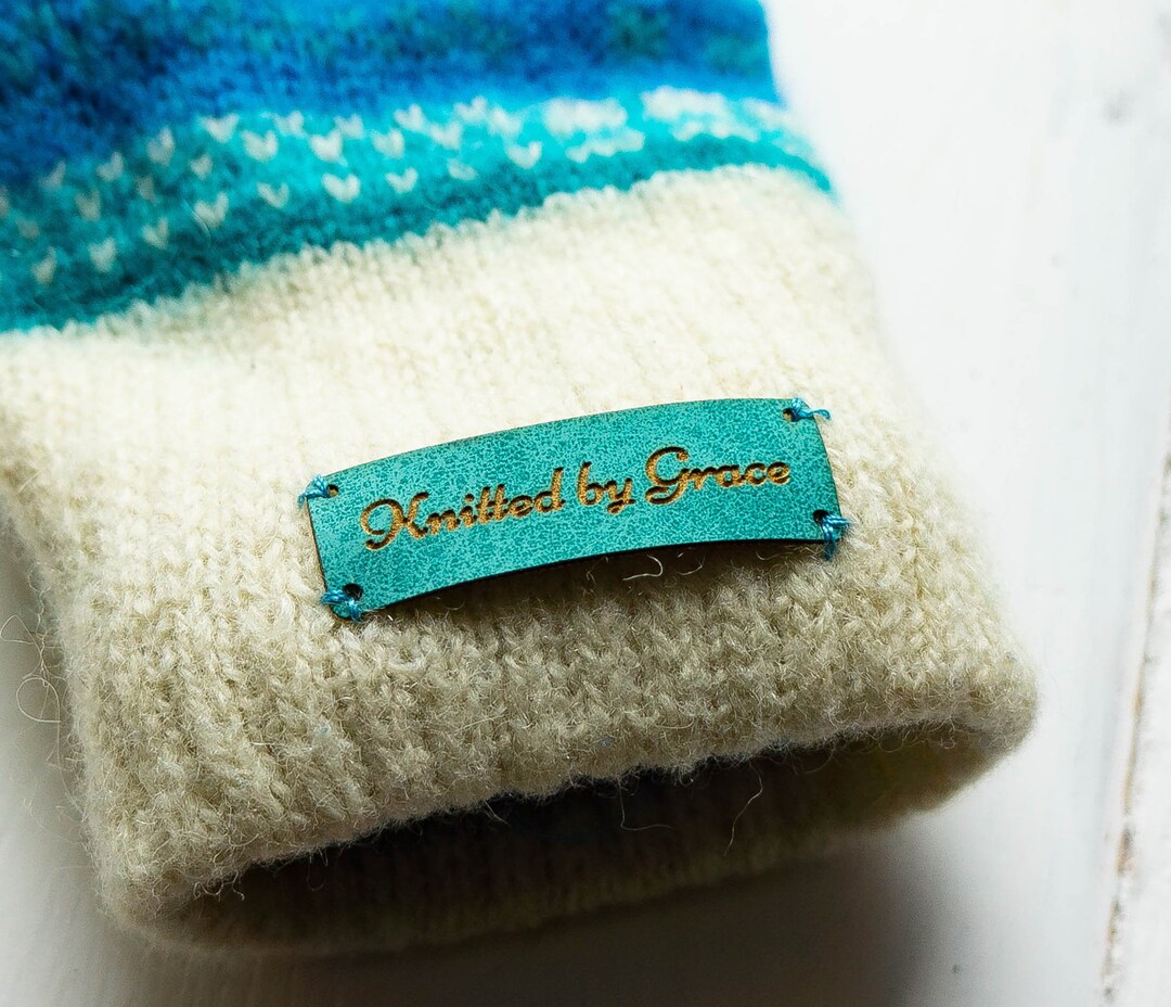 Custom Faux Suede Knitting Tags, Leather Tags for Hats, Personalized ...