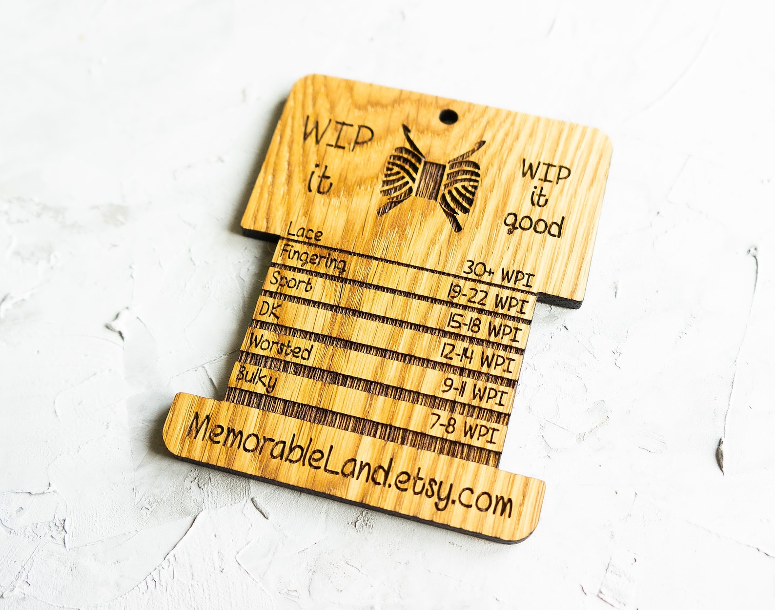 Spinners Control Tool | WPI (wraps per Inch) Ruler | Wood Knitting ...