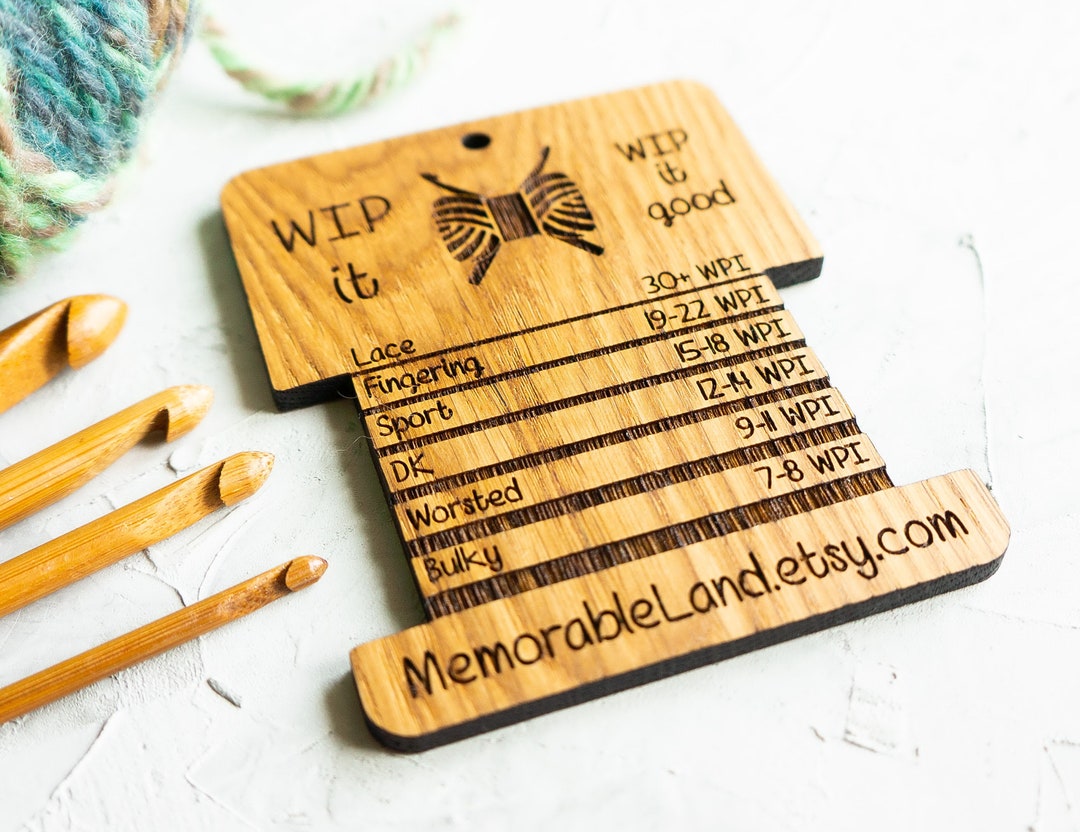 Spinners Control Tool | WPI (wraps per Inch) Ruler | Wood Knitting ...