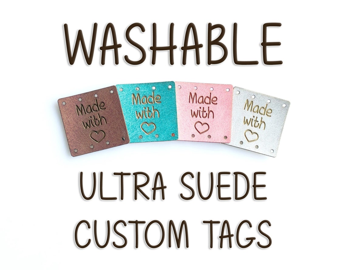 Crochet Hat Tags, Personalized Faux Suede Tags for Handmade Items ...