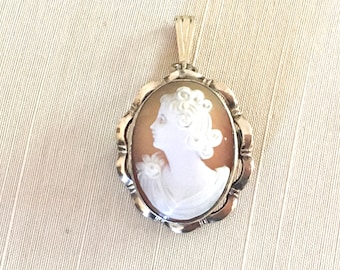 Vintage Bojar 12K Gold Filled Mother of Pearl Cameo Pendant - Etsy