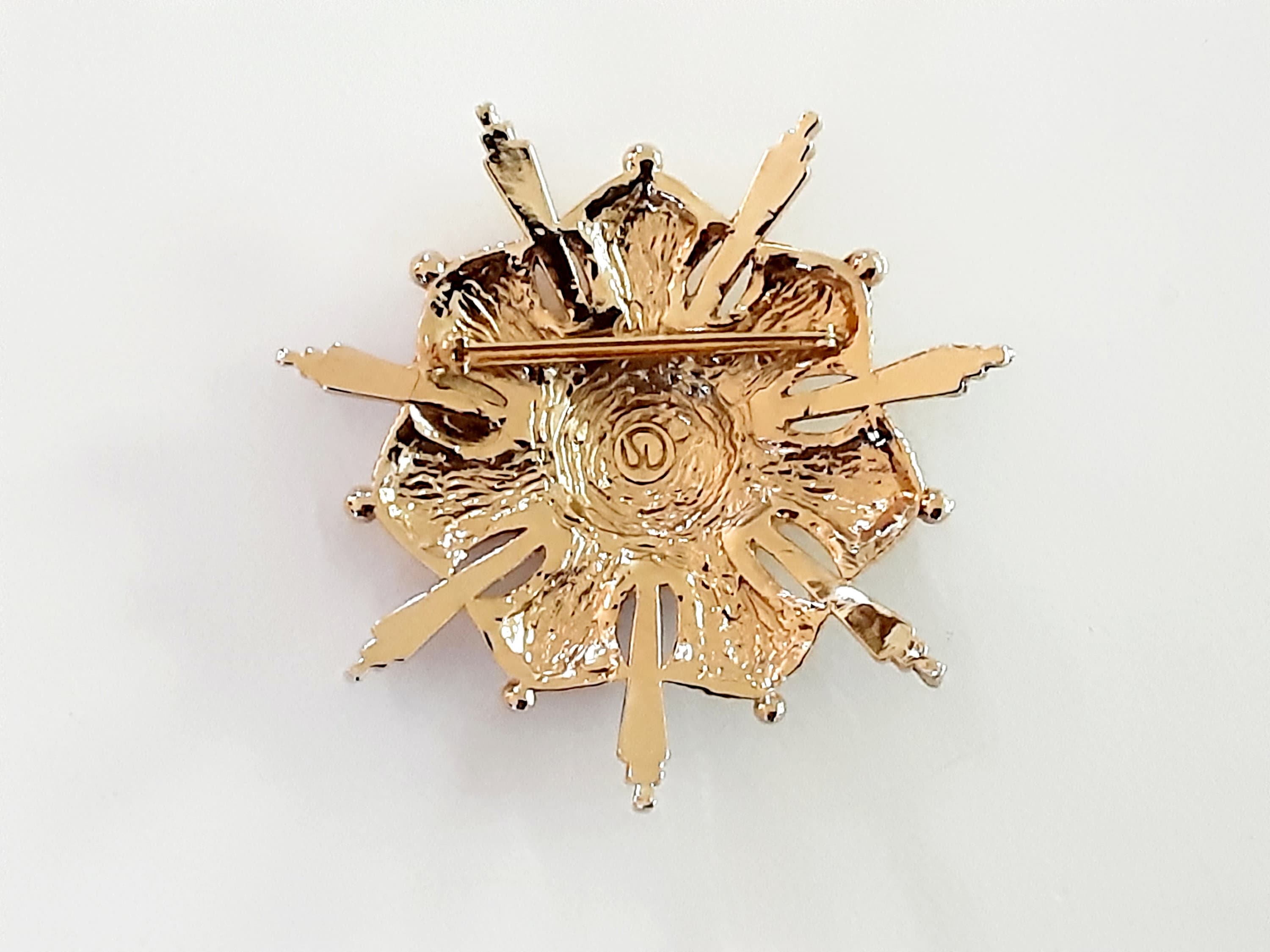 Vintage 80s St John Brooch Gold and Black Enamel Brooch St John Logo ...