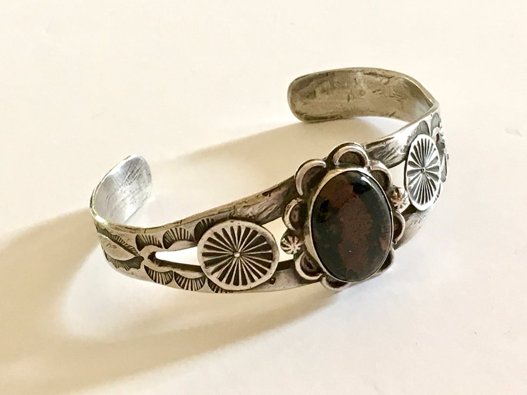 Vintage Old Pawn Native American Navajo Sterling Cuff Bracelet Fred ...