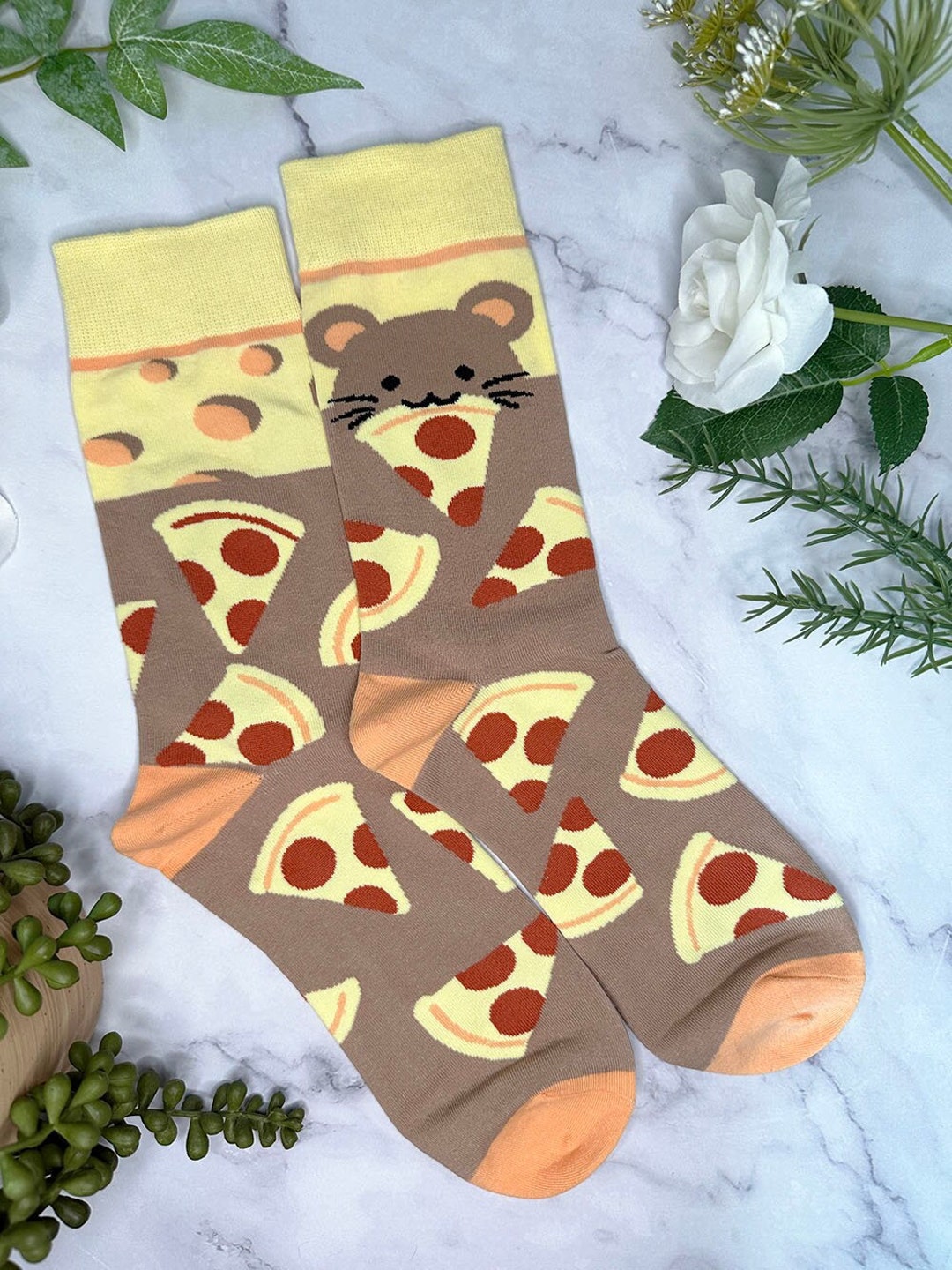 Pizza Rat Crew Socks | Novelty Socks With New York Pizza Rat | Perfect ...