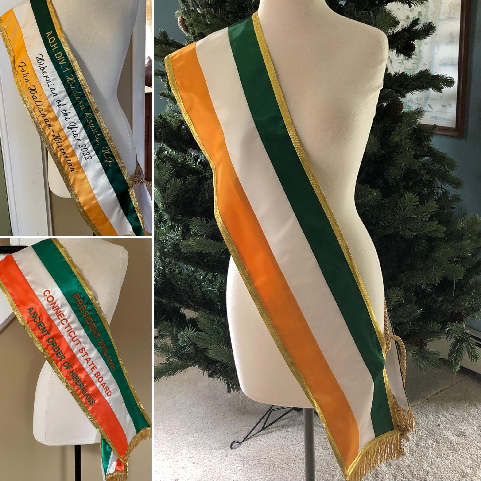 Irish Flag Sash With Embroidery - Etsy