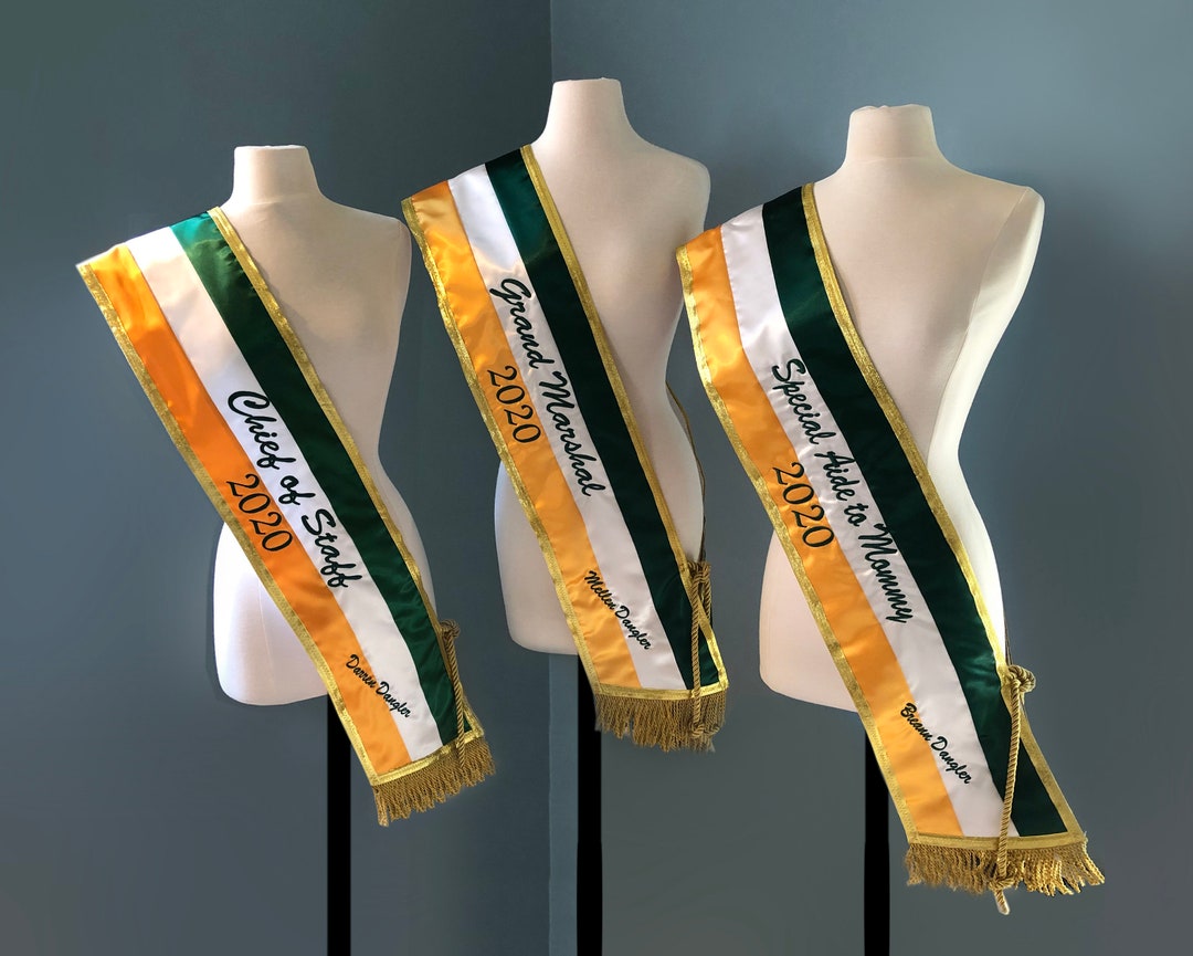 Irish Flag Sash With Embroidery - Etsy