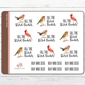 Fill the Bird Feeder Planner Stickers Nature Bird Seed - Etsy