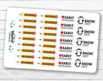 Mini Back to School Planner|calendar Stickers: No School, Early ...