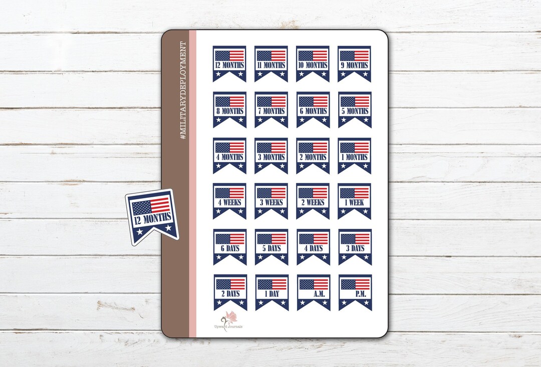 Military Deployment Countdown Planner Stickers Army Navy - Etsy