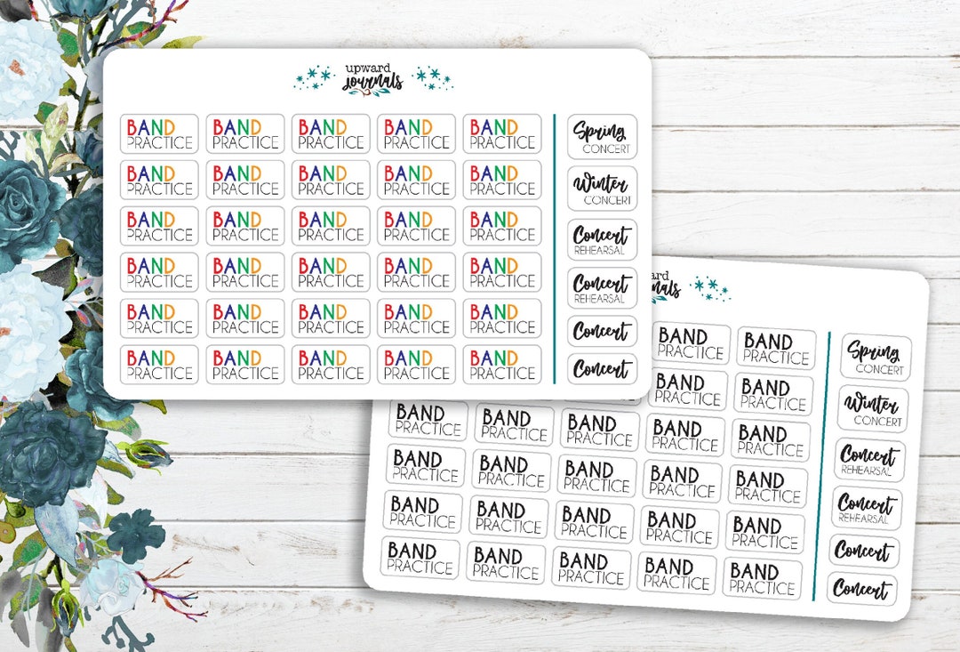 School Band / Chorus Practice Planner Stickers ~ Custom, Spring, Winter ...