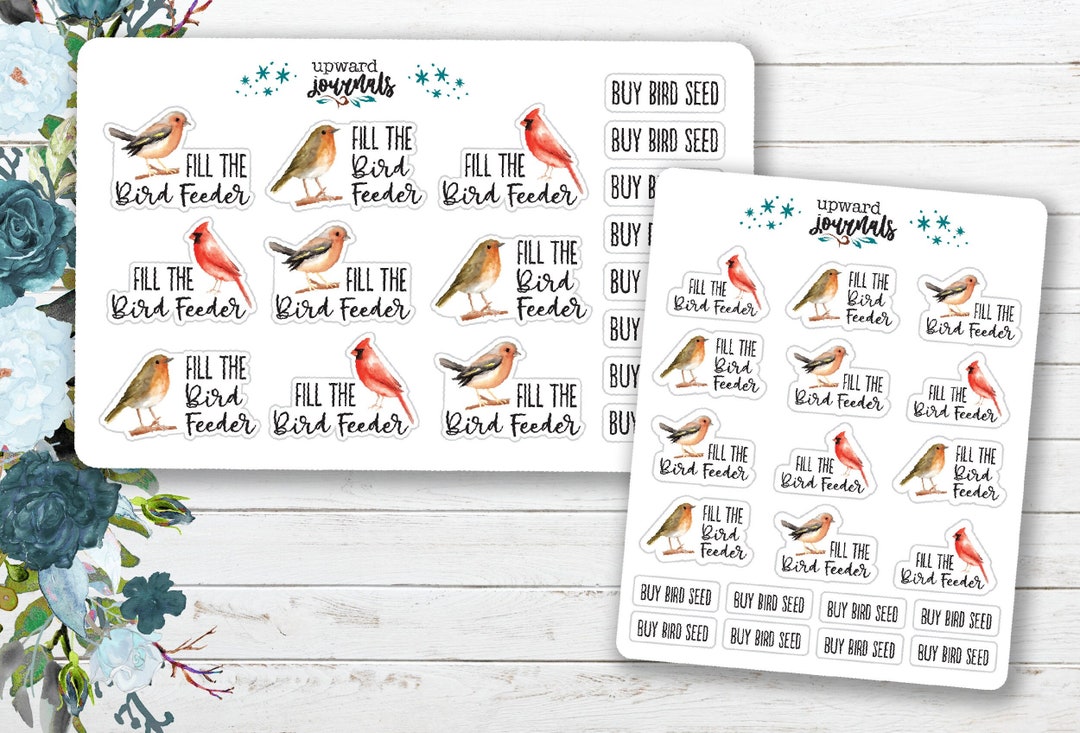 Bird Feeder Planner Stickers: Nature Garden Reminders - Etsy