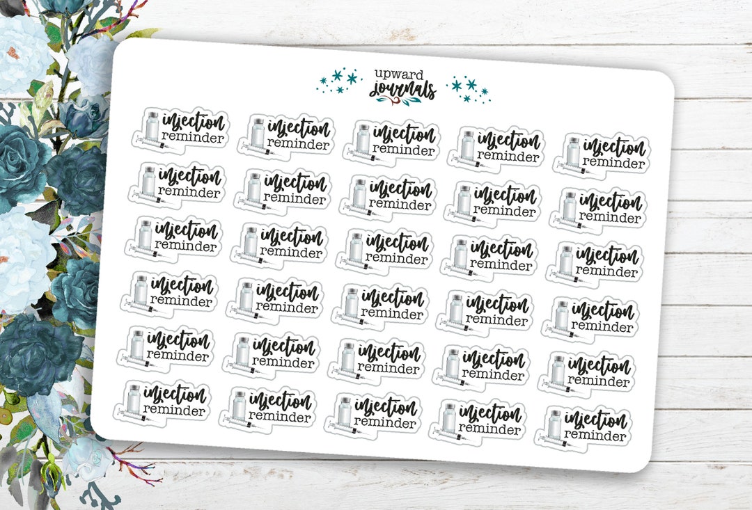 Injection Reminder Planner Stickers - Medication, Diabetes, Insulin ...