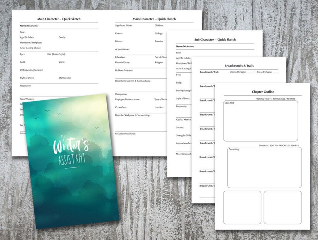 5.5"x8.5" Fiction Novel Planner Writing Outline Template, Booklet ...