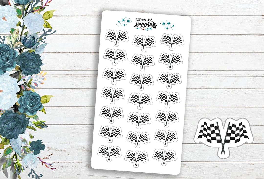 Checkered Flags Racing Planner Stickers Auto Racing NASCAR - Etsy