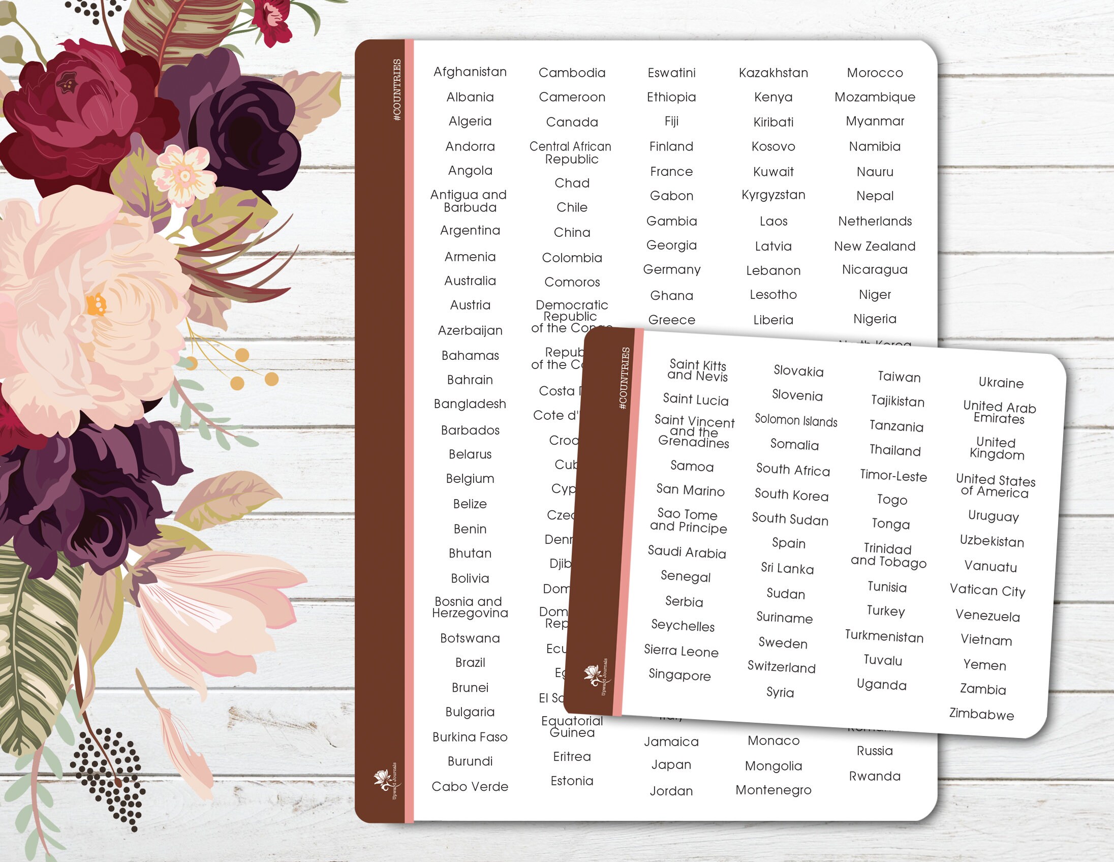 Countries Planner Stickers Trip Planning International | Etsy