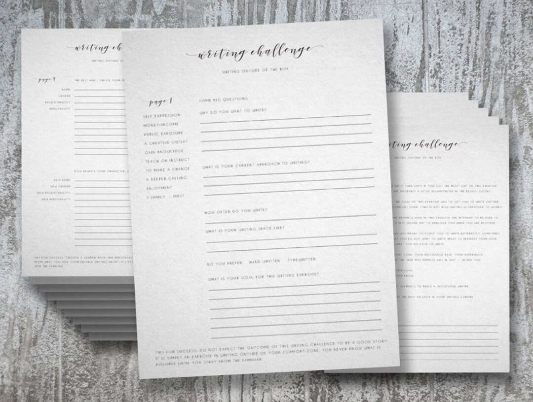 8.5"x11" Writer's Block Packet, Worksheets, Guide, Author, Fiction ...