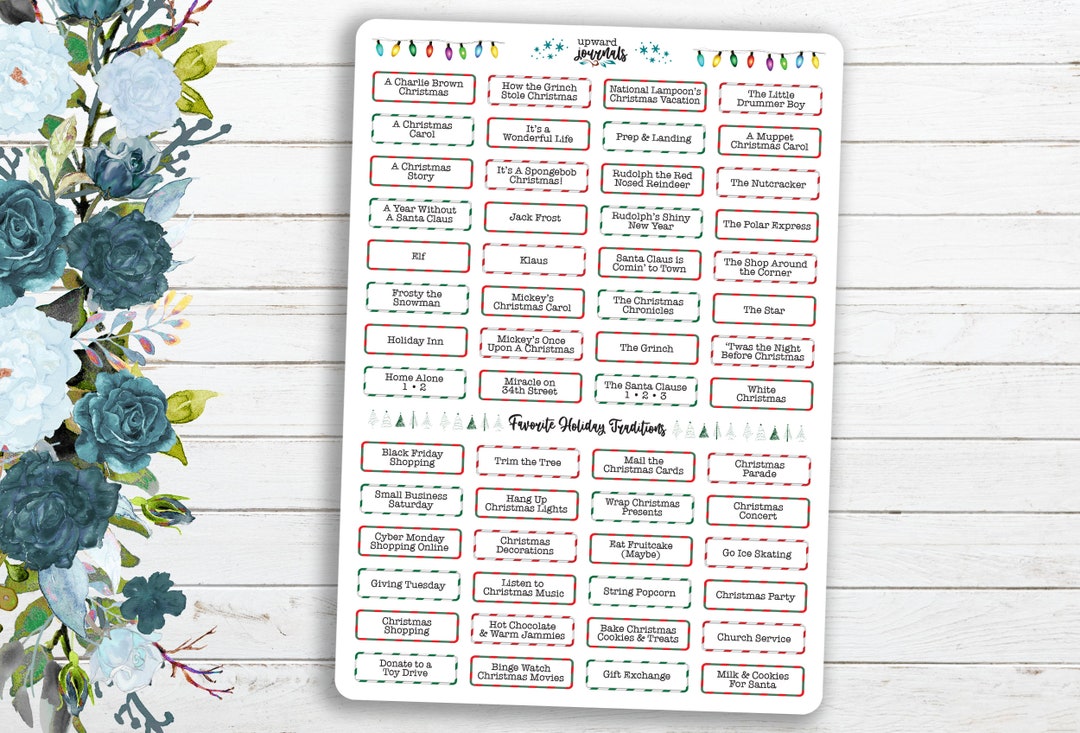 Christmas Movie & Traditions Planner Stickers - Etsy