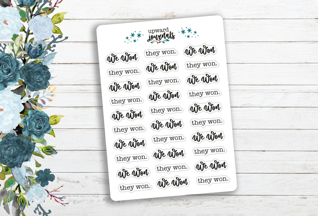 We Won / They Won Planner Stickers ~ Sports Winner, Loser, Competition ...