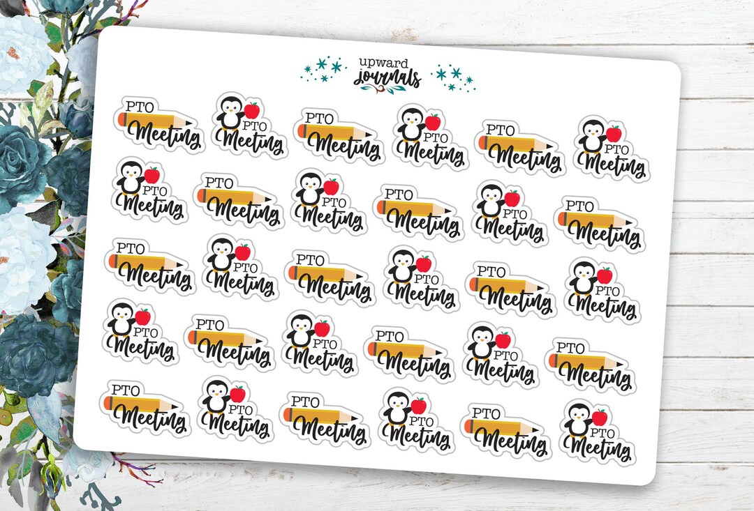 PTO/PTA Meeting Planner Stickers: School Organization - Etsy