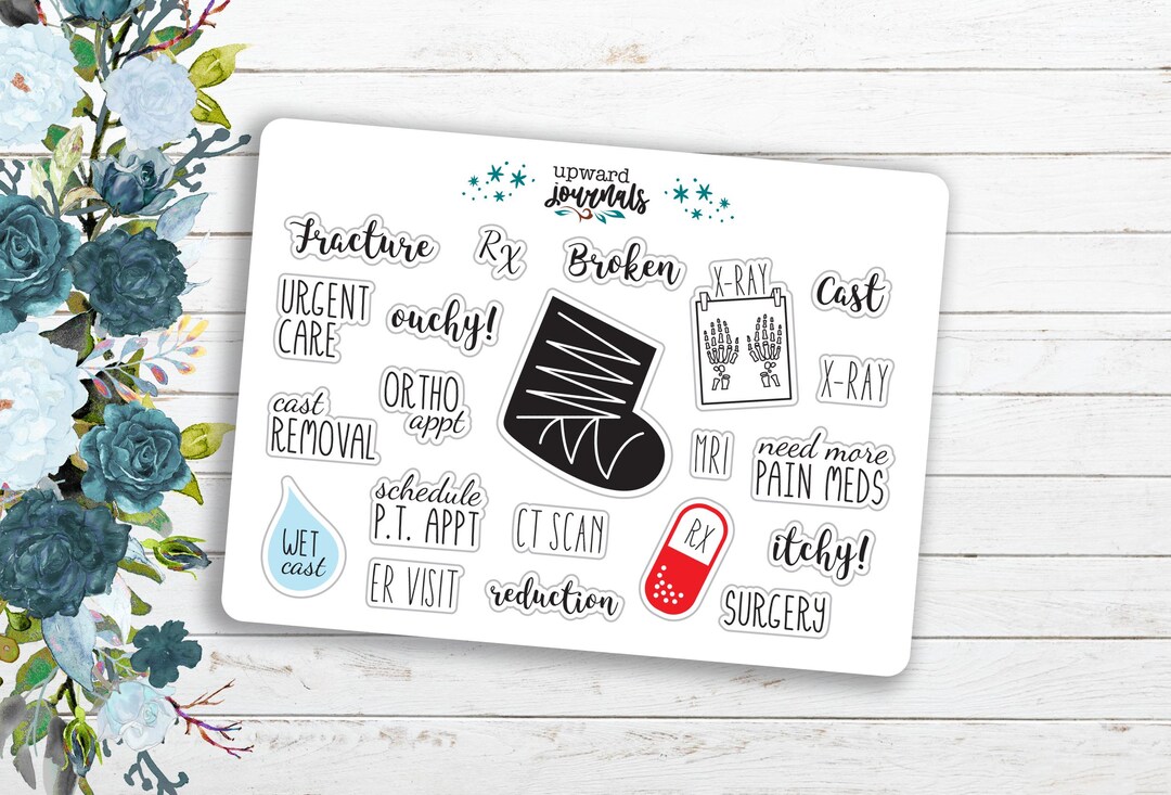 Broken Bones Planner Stickers: Injury Recovery Support - Etsy