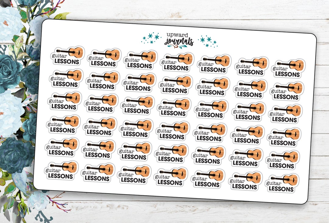 Guitar Lessons Planner Stickers: Acoustic Instrument Reminders - Etsy