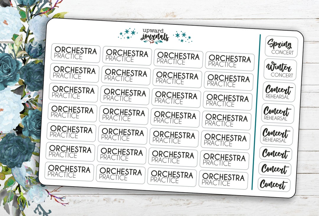 School Orchestra Practice Planner Stickers ~ Custom, Spring, Winter ...