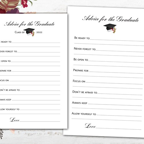 Graduation Advice Cards Wishes for the Graduate Graduation - Etsy