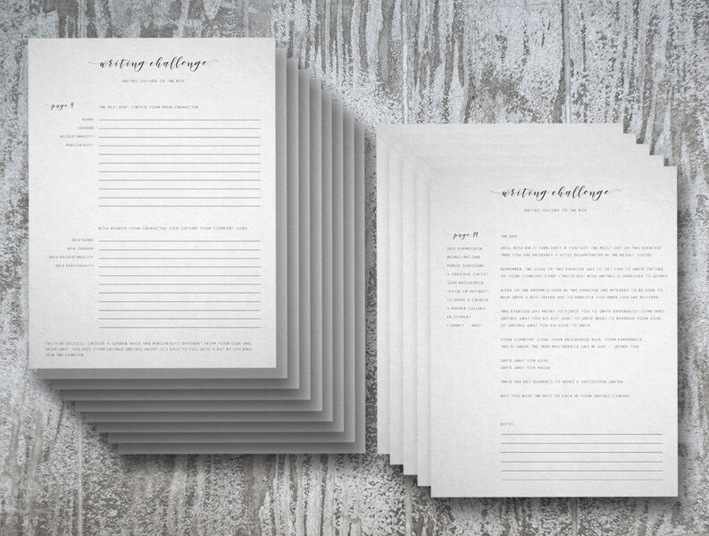 8.5x11 Writer's Block Packet Worksheets | Etsy