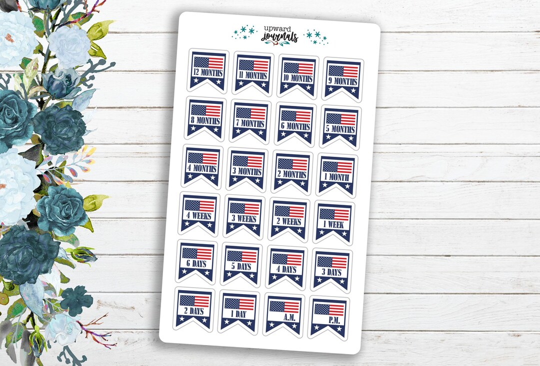 Military Deployment Countdown Planner Stickers ~ Army, Navy, Air Force ...