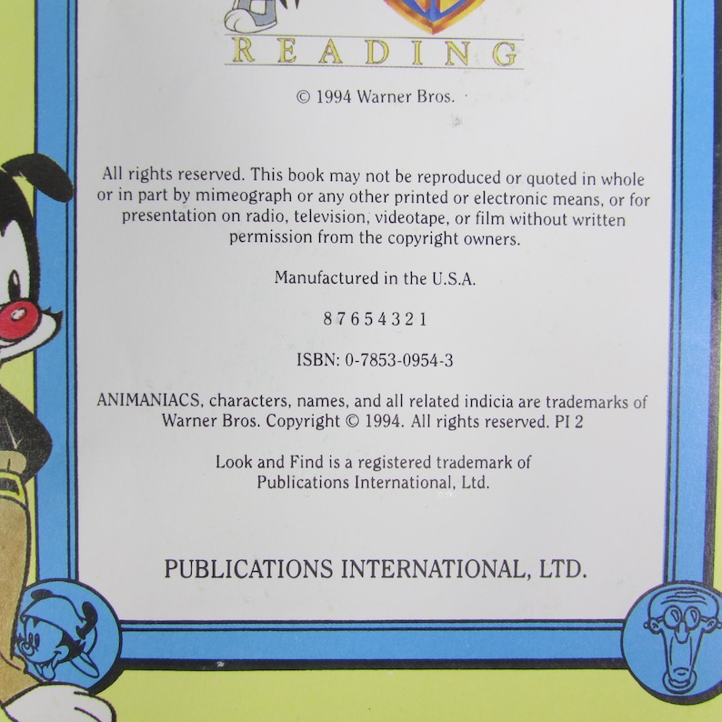 ANIMANIACS Look and Find Book//vintage Hardcover 90s Warner Bros//yakko ...